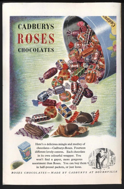 CADBURYS ROSES CHOCOLATES. 1950s Vintage Advert. Free UK p&p £4.95 ...