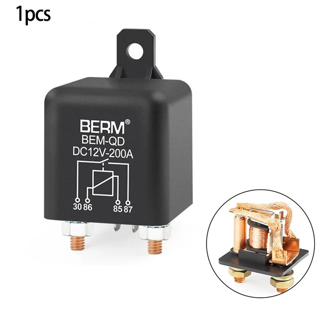 1 HAUTE COURANT Relais Démarrage Relais 200A/100A 12V/24V Voiture Relais Noire EUR 15,71 ...