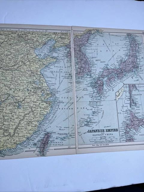 1930: MAP OF Japanese Empire With Eastern China PA #74/75 Print £7.50 ...