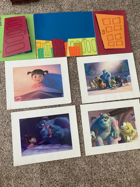 DISNEY PIXAR MONSTERS Inc Exclusive Lithographs Portfolio Set 4 Prints ...