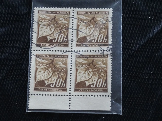 BRIEFMARKEN BÖHMEN UND Mähren Lindenzweig 4er Block 30h Tütchen 3 EUR 1,00 - PicClick DE
