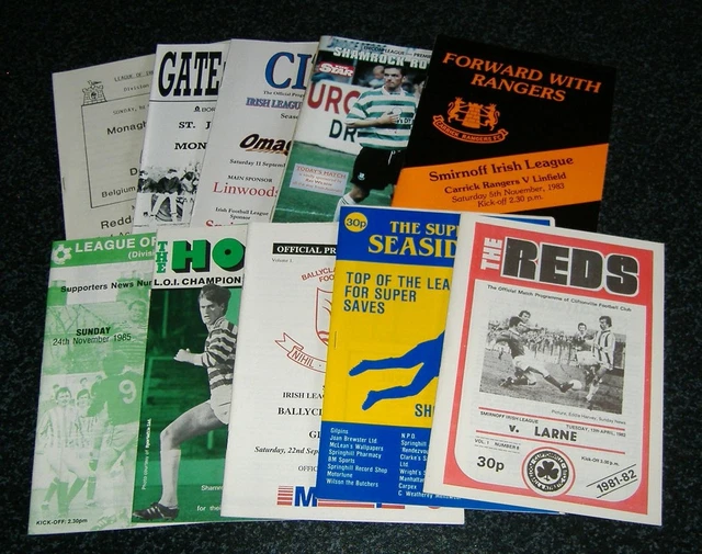 IRISH LEAGUE - Collection of 10 Programmes From the 1980s & 90s £5.40 ...