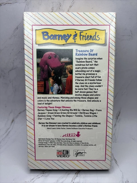BARNEY & FRIENDS VHS Treasure Of Rainbow Beard Time Life 1992 FACTORY ...