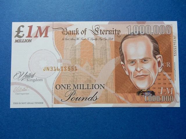 ONE MILLION NOTE PRINCE PHILIP Queen of England's Husband £1,000,000 ...
