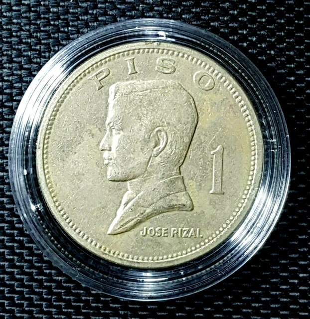 RARE 1974 PILIPINAS 1 Piso "JOSE RIZAL" Coin, Ø33mm (+FREE1 coin ...