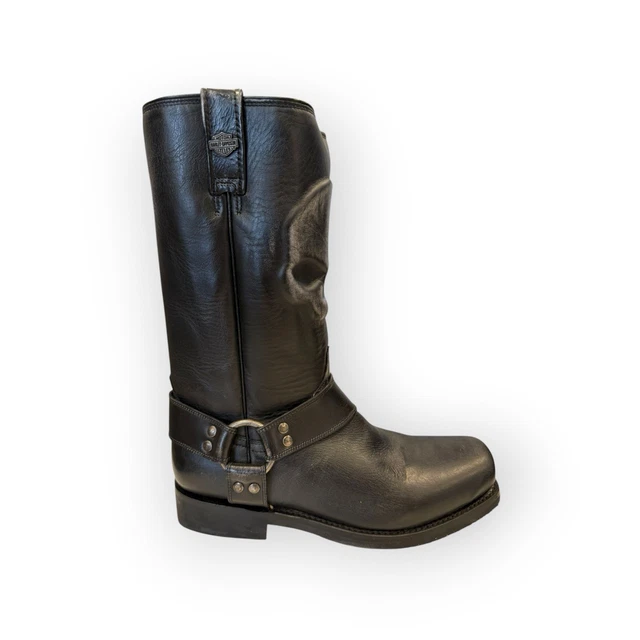 HARLEY-DAVIDSON QUENTIN 12” Men’s Black Motorcycle Boots D93215 Size 11 ...