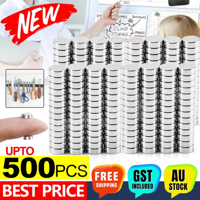 UP TO 500PCS Rare Earth Strong Magnet Disc Round Cylinder Neodymium N50 ...