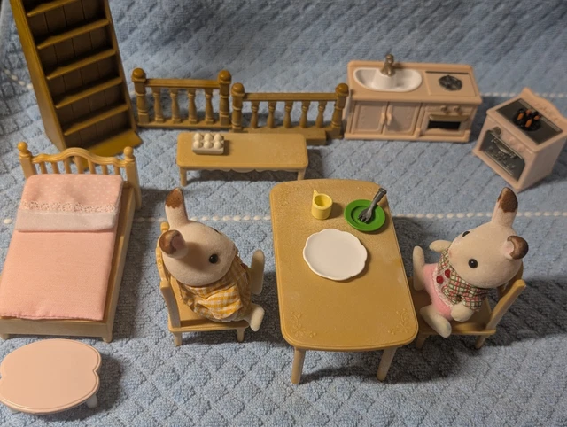CALICO CRITTERS SYLVANIAN Families CHOCOLATE RABBIT Father Mother Baby ...
