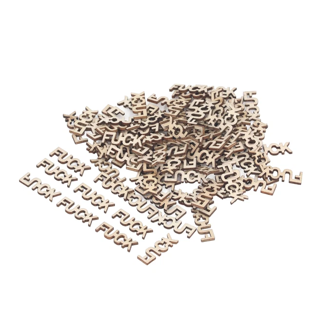 108 PIÈCES DE Lettres Découpées En Bois Amusantes Avec Des Designs ...
