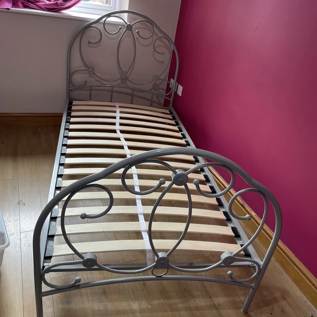 NEXT GREY STANDARD sized single metal bed frame. £130.72 - PicClick UK
