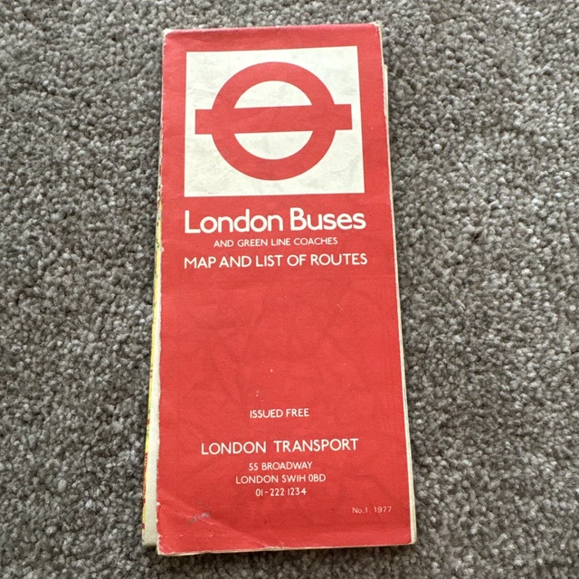 LONDON TRANSPORT BUSES Map & List Of Routes 1977 No 1 £7.99 - PicClick UK