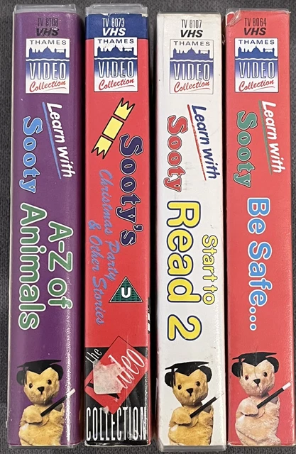 4X SOOTY VHS PAL Tapes Animals/Christmas/Be Safe/Start To Read 2 Rare ...