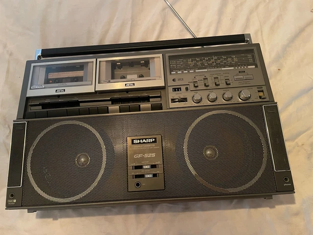 VINTAGE SHARP GF-525 Double Cassette Boombox - Retro Portable Radio A8 ...