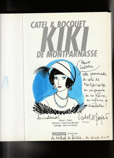 KIKI DE MONTPARNASSE dédicace Catel autographe Bocquet femmes Man Ray ...