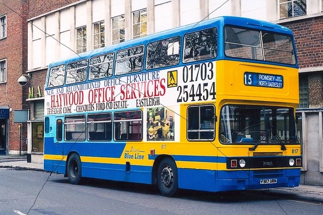 BUS PHOTO SOLENT Blue Line 817 Photograph Leyland Olympian Pic X Ribble ...