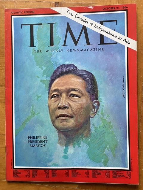 TIME MAGAZINE 1966 Philippine President FERNINAND MARCOS Rolex Datejust ...