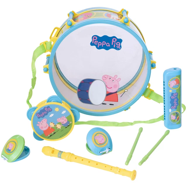 PEPPA PIG MUSICAL Instrument Set with 5in1 Instruments Pack Away Drum ...