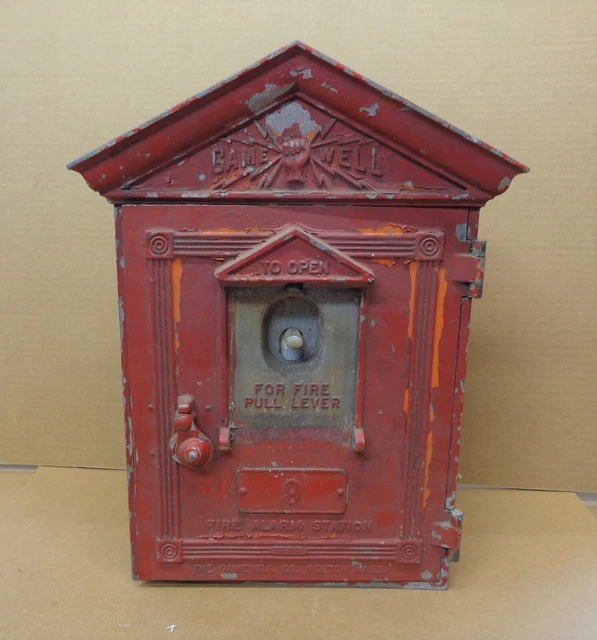 VINTAGE GAMEWELL FIRE Alarm Box No Key Missing Front Cover $145.00 ...