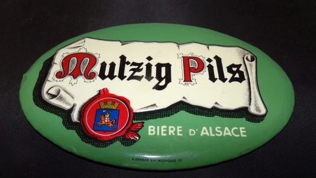 ANCIEN PETIT glacoide bière brasserie MUTZIG PILS Alsace,Gerrer 1959 ...
