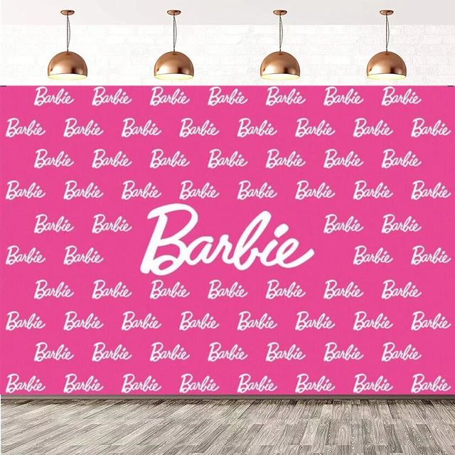 PINK BARBIE HAPPY Birthday Backdrop Party Background Banner Photo ...