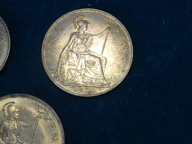 PENNY 1927 - 1929 Gef - Unc Original Lustre X 3 Coins Y604 £8.39 ...