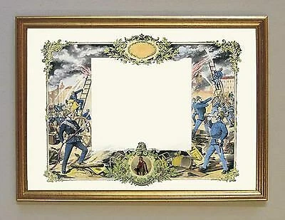 FIRE BRIGADE CERTIFICATE labelable around 1905 facsimile 5 by ...