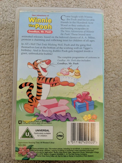 WINNIE THE POOH New Adventures Goodbye Mr Pooh Vhs Cassette EUR 7,00 ...