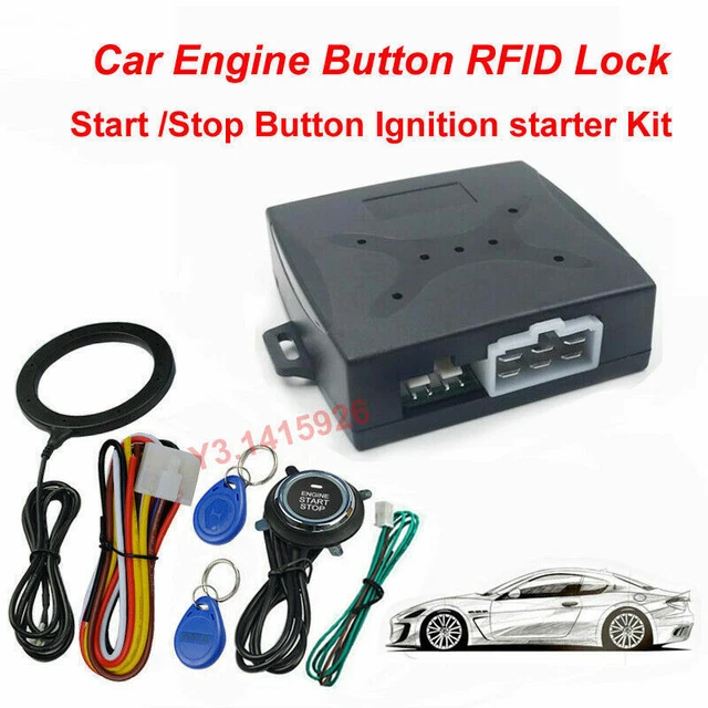 CAR ENGINE PUSH Start Button RFID Lock Keyless Entry Start Stop ...