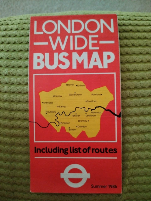 LONDON WIDE BUS Map Including List Of Routes 1986 £5.00 - PicClick UK
