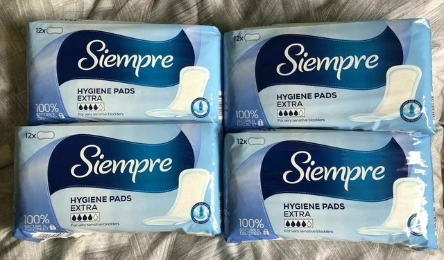 4 X PACK Lidl Siempre Extra Hygiene Incontinence Pads Moderate Bladder ...