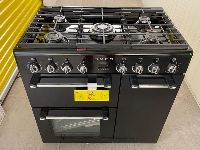 SMEG BM93BL 90CM Dual Fuel Range Cooker, Black £895.00 - PicClick UK