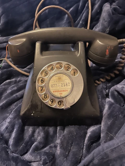 OLD TEL BAKELITE Rotary Dial Phone ( Needs Converting) Or Use As Prop £ ...
