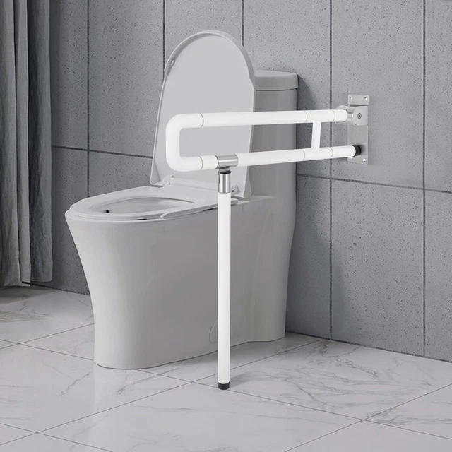 SAFETY HAND RAIL Drop Down Fold Up Disabled Grab For Bath Bathroom ...