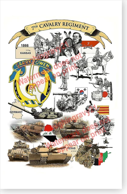 US ARMY 7TH Cavalry Regiment 2015 Poster £13.82 - PicClick UK