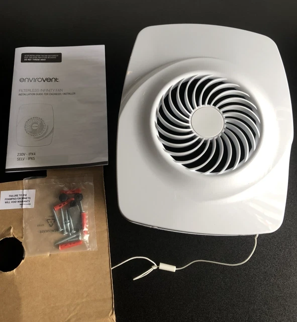 ENVIROVENT FILTERLESS EXTRACTOR Fan 230V 2 Speed EFHT2S-STD- 230V ...