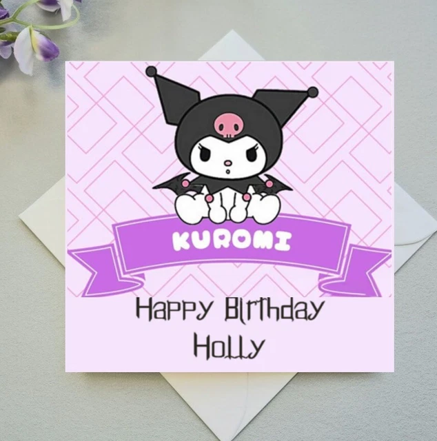 PERSONALISED KUROMI BIRTHDAY Card -Cute Birthday Kawaii Kuromi Cards ...