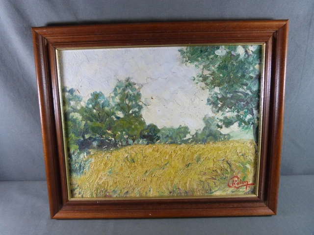 TABLEAU HUILE SUR panneau d'isorel signé CHALUN, Paysage impressioniste EUR 40,00 - PicClick FR