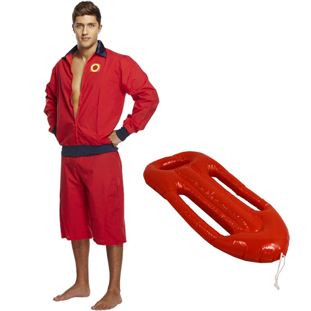 LIFEGUARD COSTUME ADULT Sea Rescue Fancy Dress 80S 90S Stag Party Add ...
