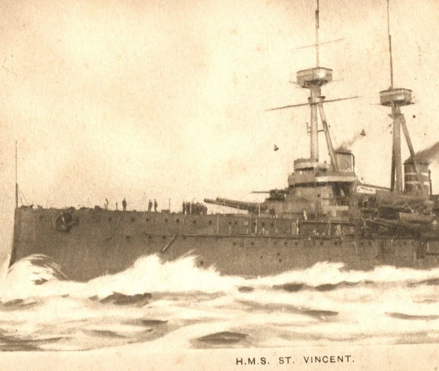 HMS ST VINCENT cruiser postcard Royal Navy Military World War One WW1 ...