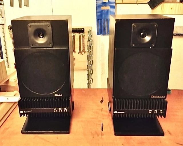 RARE ! ENCEINTES Monitor CABASSE GALIOTE M2 + Ampli AMC + pieds amov ...