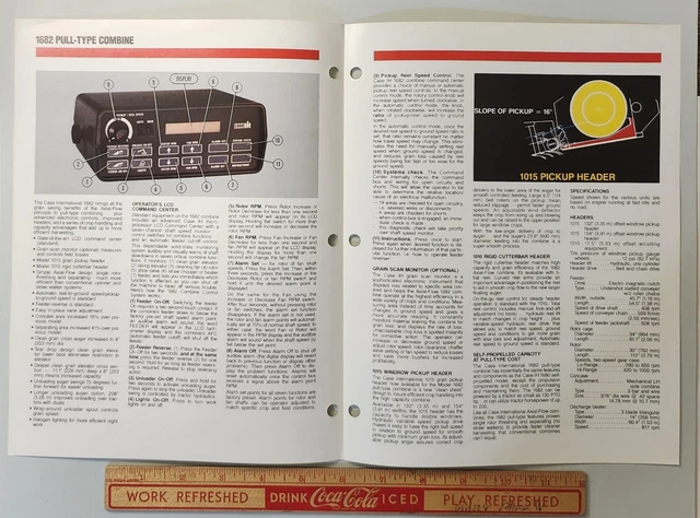 CASE INTERNATIONAL HARVESTER 1682 Pull-Type Combine Vintage Brochure ...
