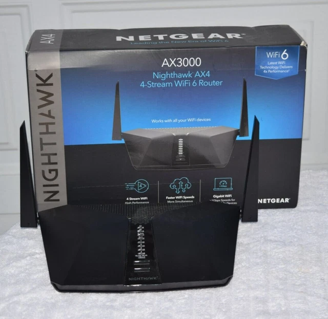 NETGEAR NIGHTHAWK AX4 4-Stream AX3000 Wi-Fi 6 Router *no power supply ...