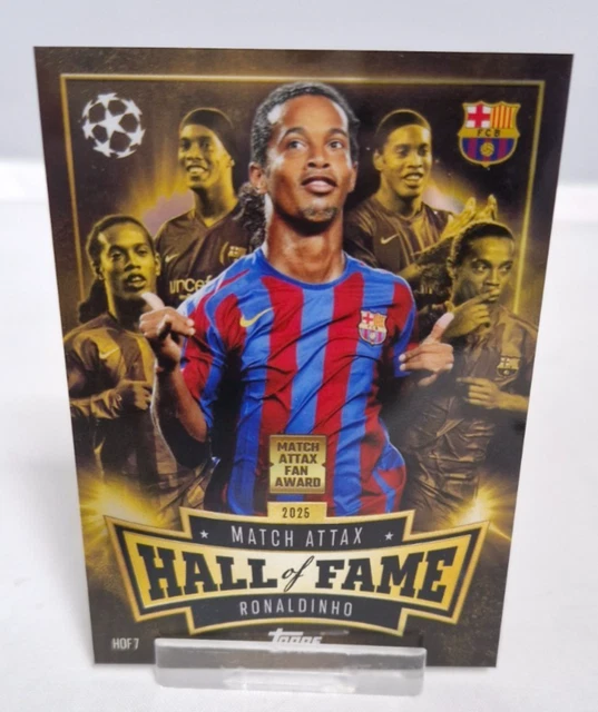 TOPPS MATCH ATTAX 2025-26 Ronaldinho Hall Of Fame Rare Card Insert ...