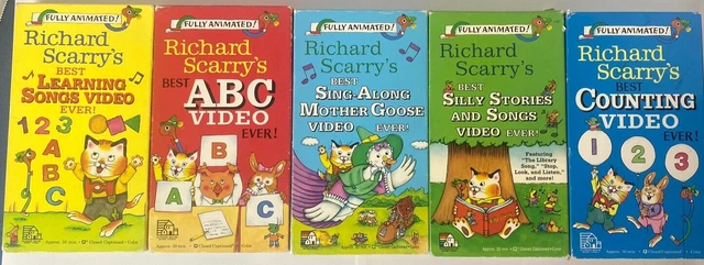 5 RICHARD SCARRYS VHS Tape Lot Best Busy People Video Ever Learning ...
