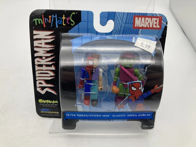 MINI MATES PETER Parker Spider-Man Classic Green Goblin Minimates 71804 ...