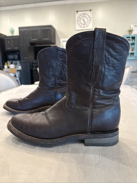 LUCCHESE RAYMOND CHOCOLATE Brown Mens Ranch Hand Roper Cowboy Boots ...