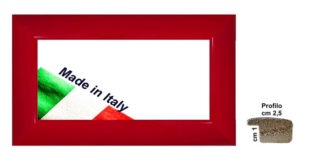 CORNICE ROSSA, IN legno, lucida, per foto,stampe,poster,diplomi. Spess ...