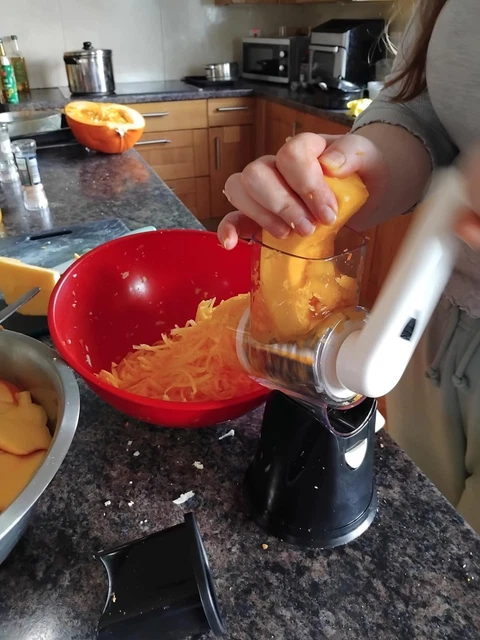 CHEESE GRATER ROTARY Shredder, Kitchen Speed Mandolin Slicer Hand Crank ...