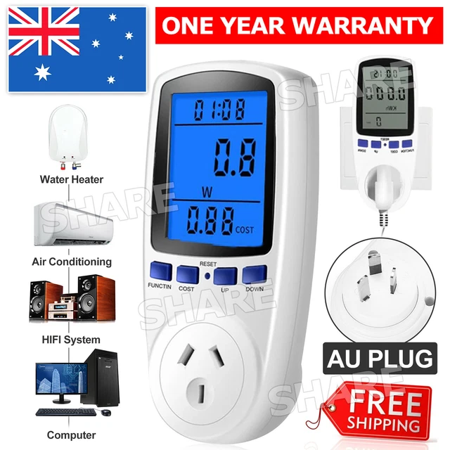 240V POWER WATT Meter Energy Monitor Consumption Electricity Usage ...