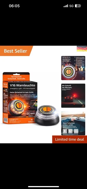 TK V16 WARNLEUCHTE 2026 - IDIADA Zulassung Nr. PC21020060 | EU-konform ...